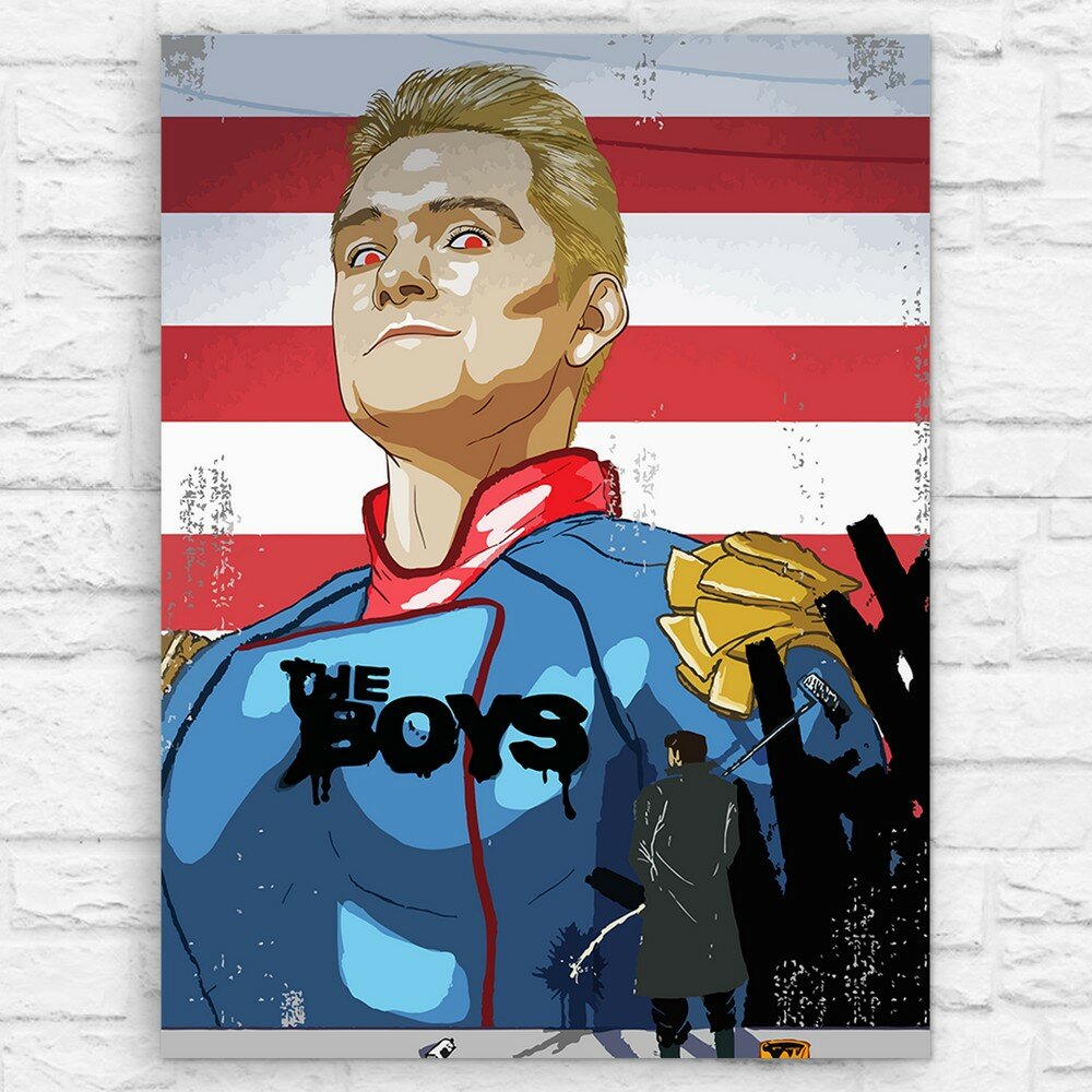 Картина по номерам на холсте сериал The boys (пацаны, Хоумлэндер, Постер) - 13655 В 60x80