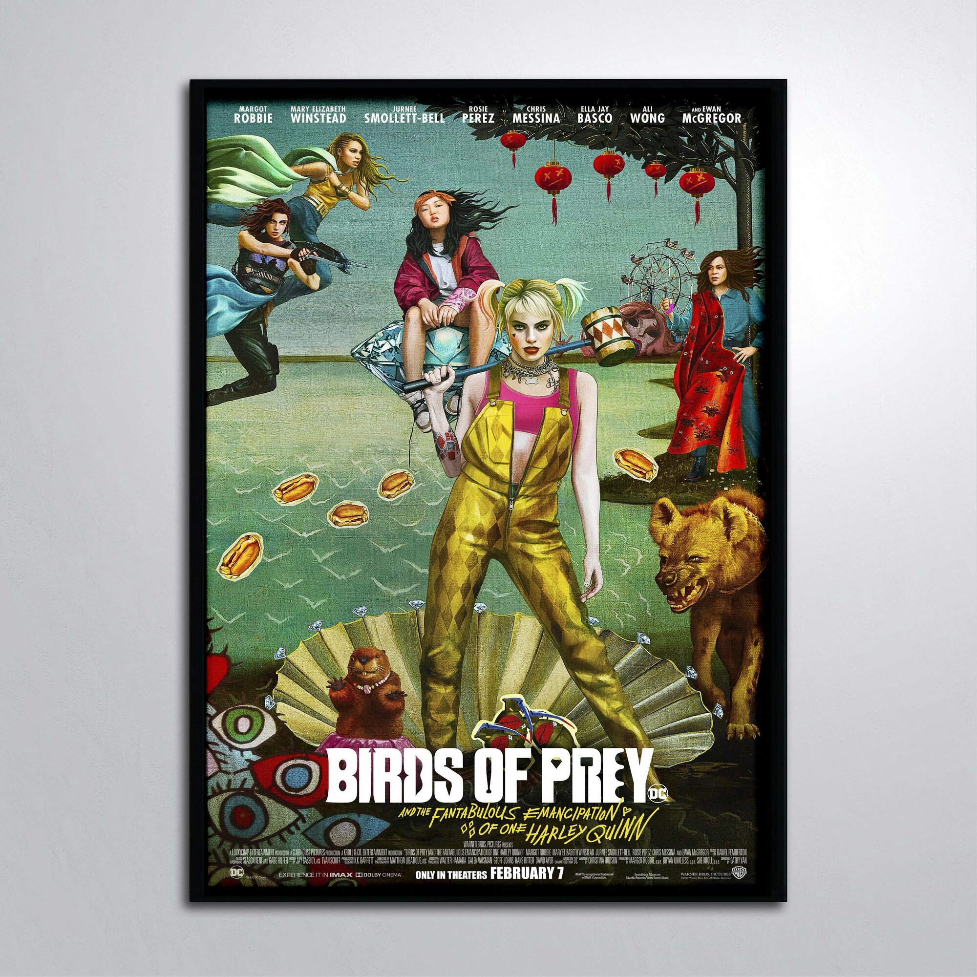 Постер в раме/Вселенная DC Хищные птицы Марго Робби Ботичелли Birds of Prey