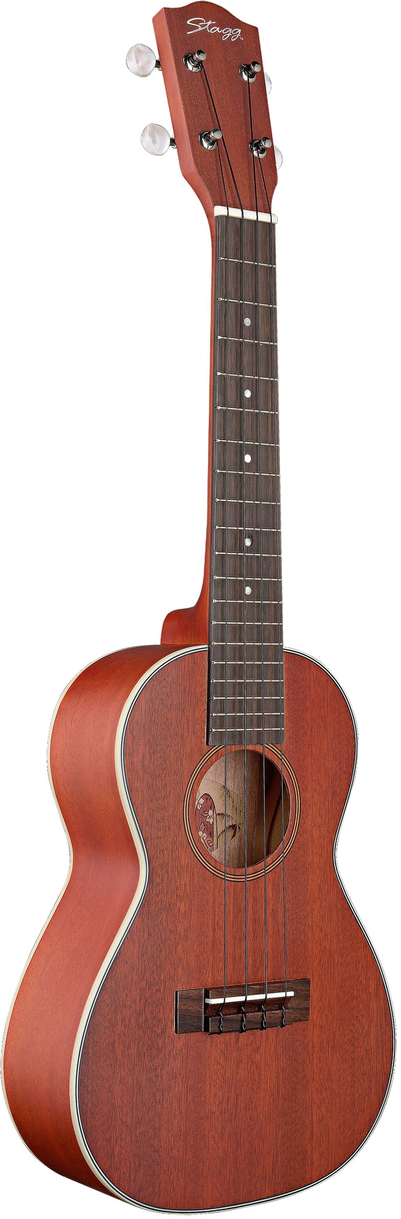 STAGG UC70-S-Концертное укелеле. Дека: цельное красное дерево, обечайки, низ, гриф: красное дерево, накладка грифа и мостик: палисандр, цвет: натуральный, матовый