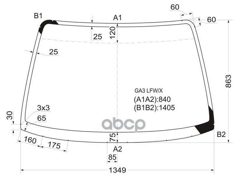 Стекло лобовое Honda Logo 96-01 XYG арт. GA3 LFW/X