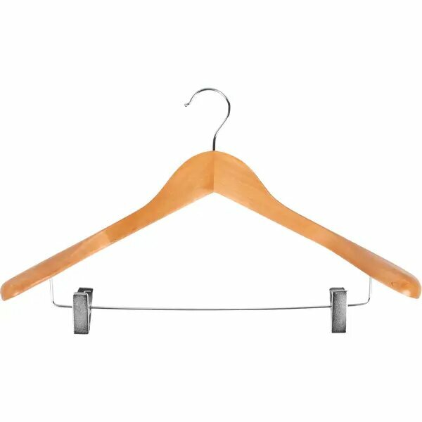 Плечики с зажимом Spaceo 45 см дерево цвет натуральный