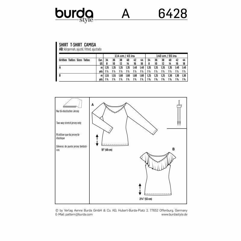 Выкройка Burda 6428 - Футболка — фото 1