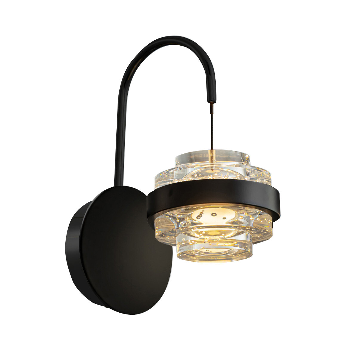 Настенный светильник Delight Collection Indiana MB22030002-1B black, Прозрачный/Черный, LED, 1 x 5 Вт.