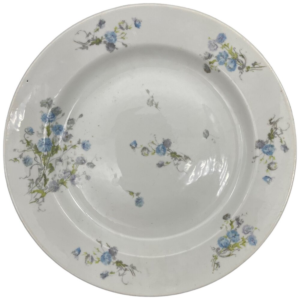 Блюдо сервировочное "Васильки", 32,5 см, 1843-1860 гг, Братья Корниловы, Российская Империя