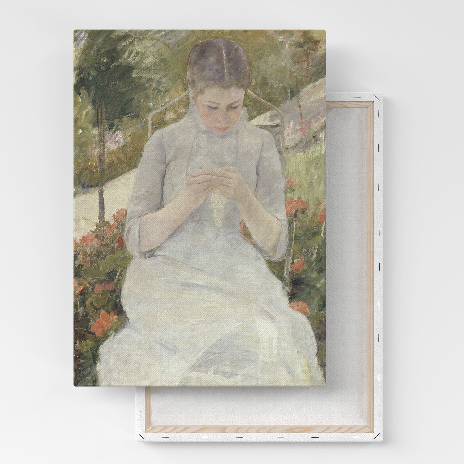 Картина на холсте, репродукция / Мэри Стивенсон Кэссетт - Girl in the Garden / Размер 40 x 53 см