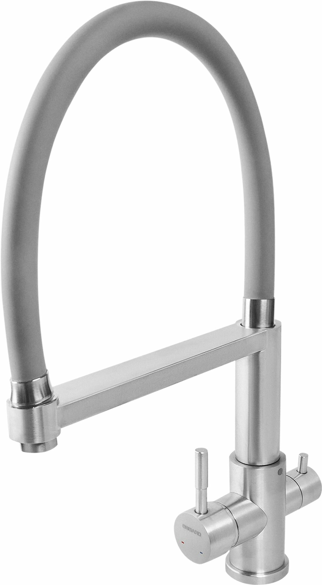 Смеситель кухонный Osgard высота 44 см с гибким изливом цвет серый