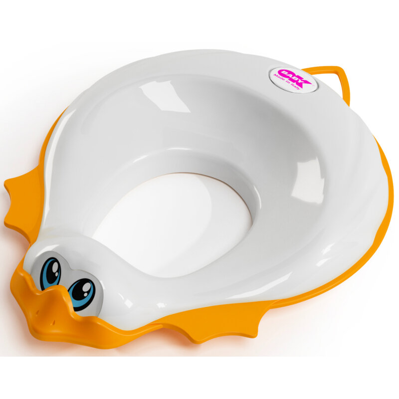 Сиденье для унитаза OkBaby Ducka, белое, пластик, защита от брызг