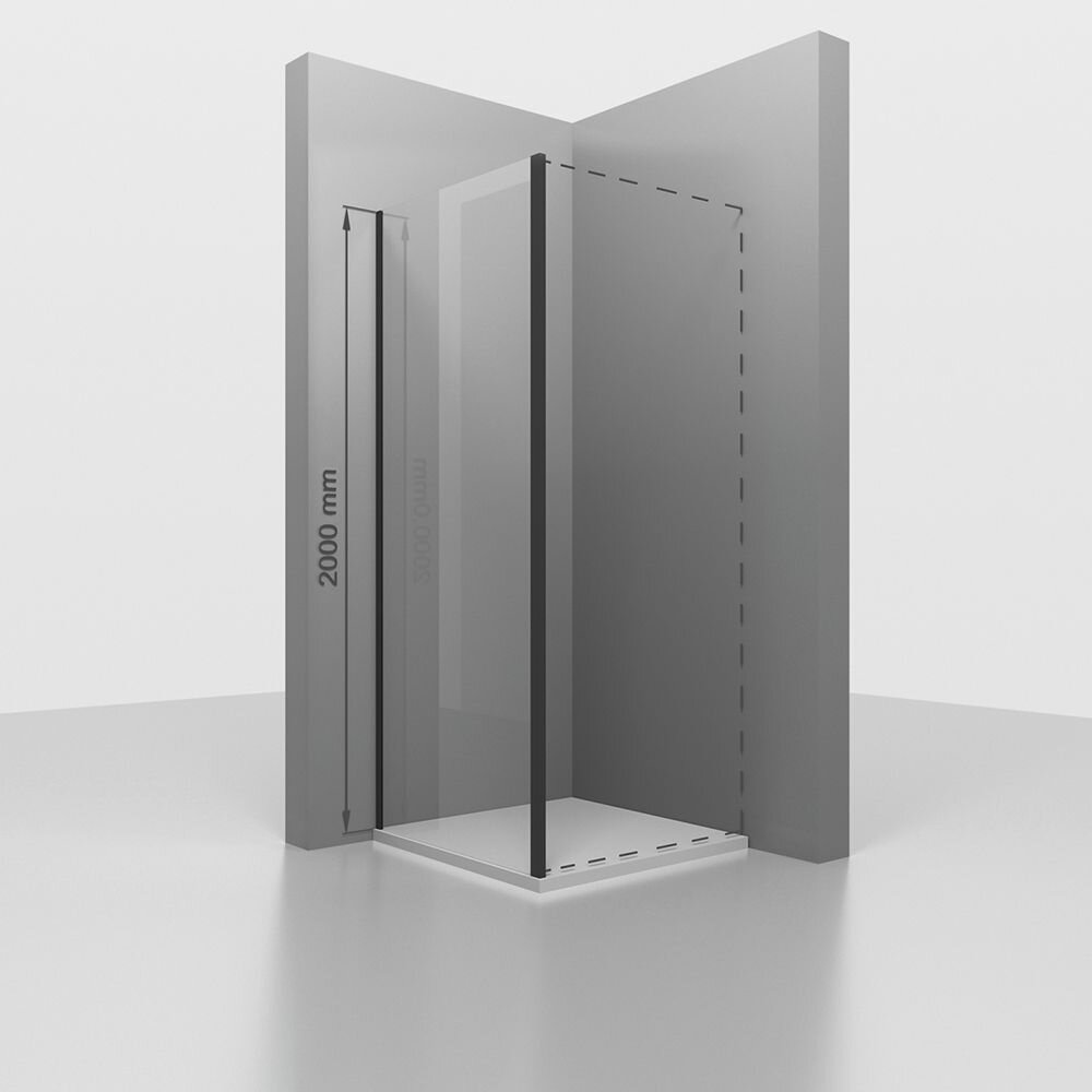 Боковая панель для душевого ограждения RGW Z-050-3B 120 Черный, Прозрачное