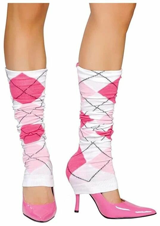 Гетры в "ромбик" от Roma Costume, бело-розовый, OS