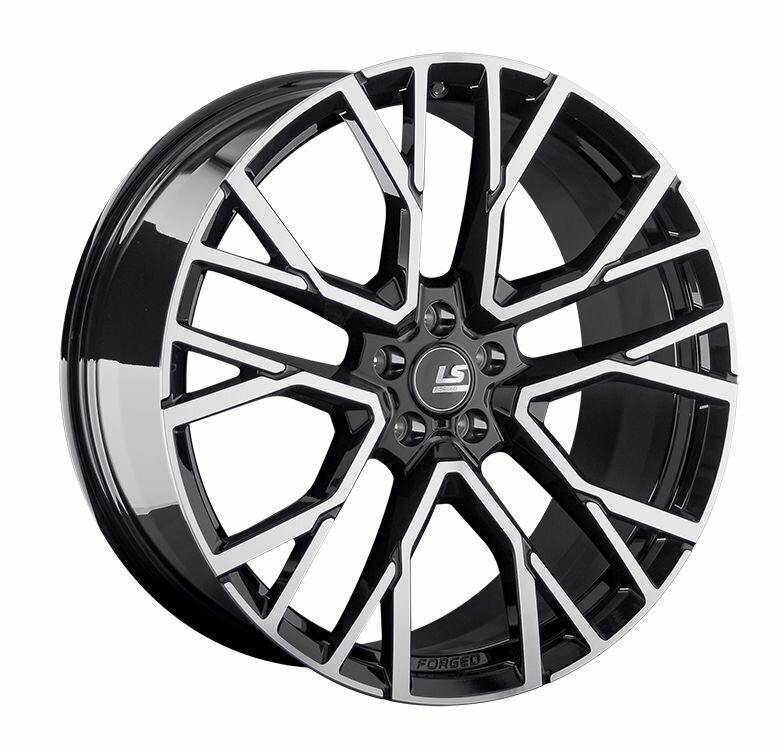Колесный диск LS FORGED LS FG07 21x10" PCD5x112 ET44 D66.6 черный глянцевый с полированными лучами
