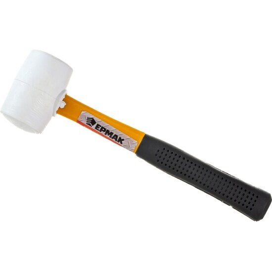 Киянка Ермак , белая резина, фибергласовая обрезиненная рукоятка 225гр