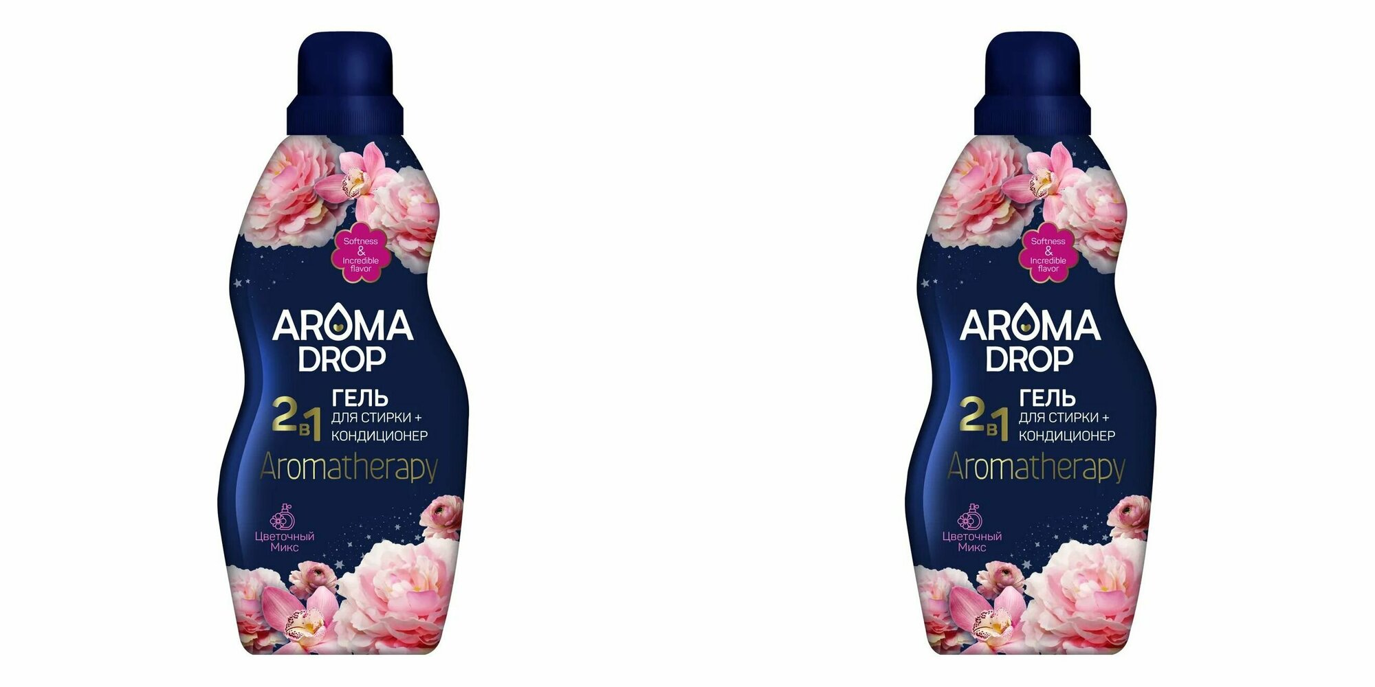 Aroma Drop Гель для стирки Aromatherapy Универсальный, Цветочный микс, 1 л 2 шт