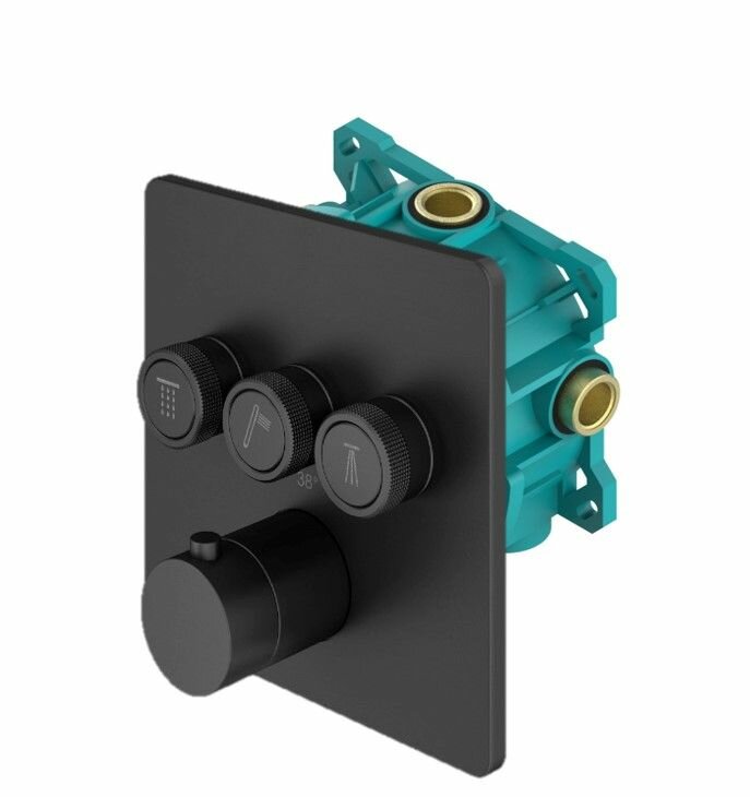 Комплект встраиваемого смесителя для раковины Plumberia Selection PSBOX KITPSB2903NO, Черный матовый