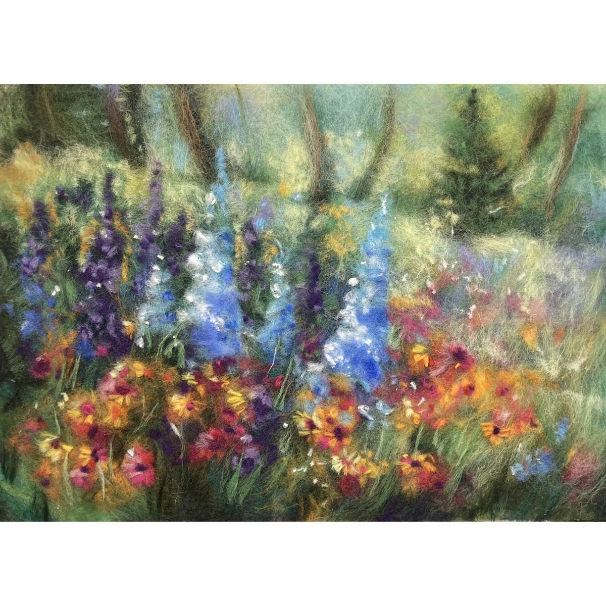 Набор для творчества, картина шерстью Лесная поляна, 21x29,7 см (А4), Айрис