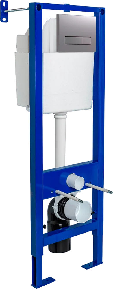 Система инсталляции для унитазов Berges Atom Line 410 с кнопкой смыва, матовый хром 040344