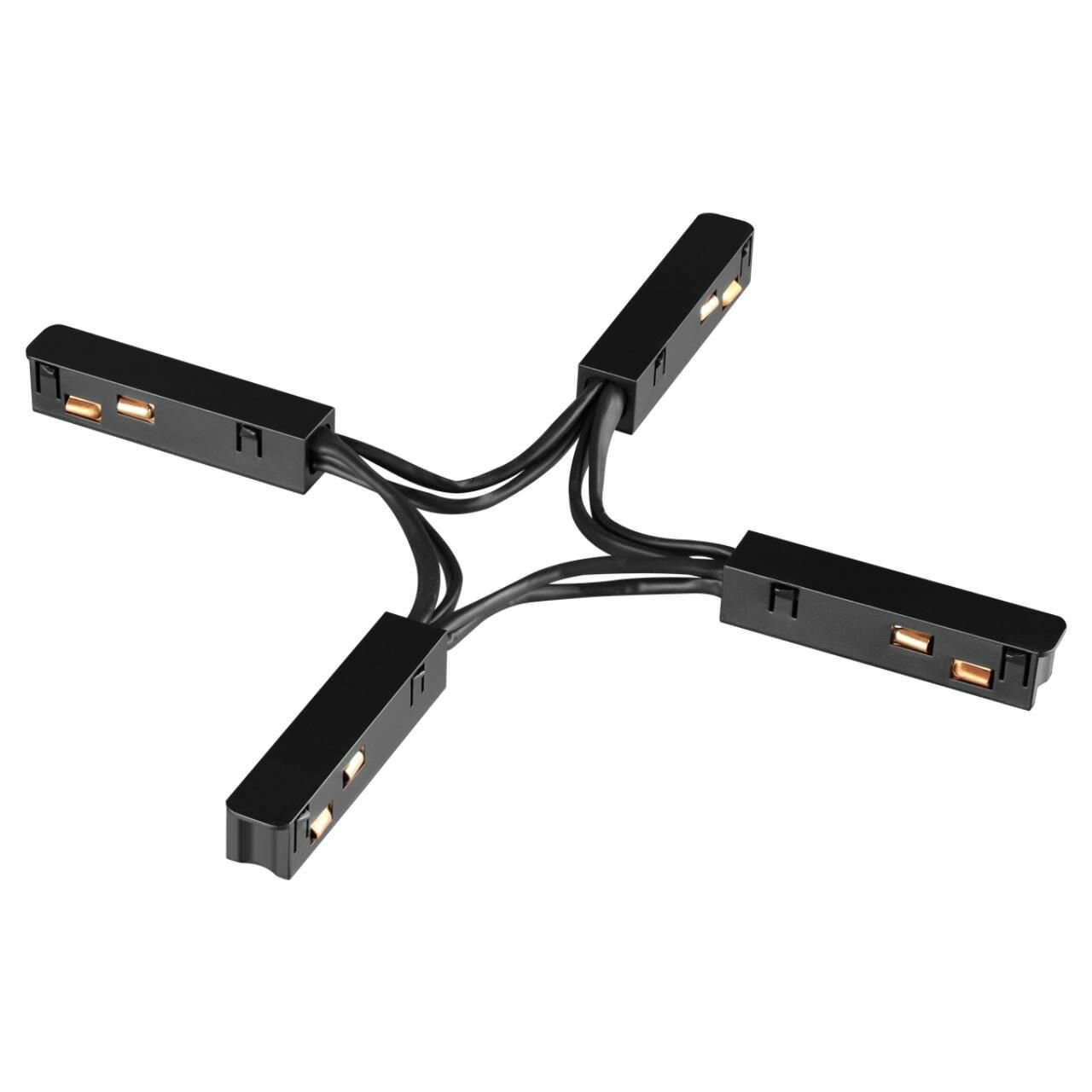 Гибкий токопроводящий соединитель для низковольтного шинопровода "X-образный" NOVOTECH FLUM 135178 черный