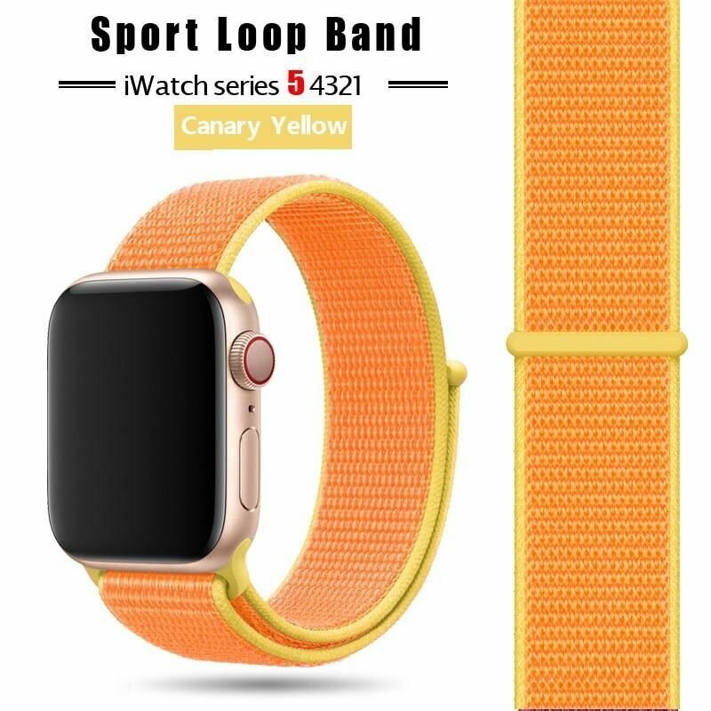 Нейлоновый ремешок для Apple Watch 38 / 40 / 41 mm Sport Loop Yellow/Orange