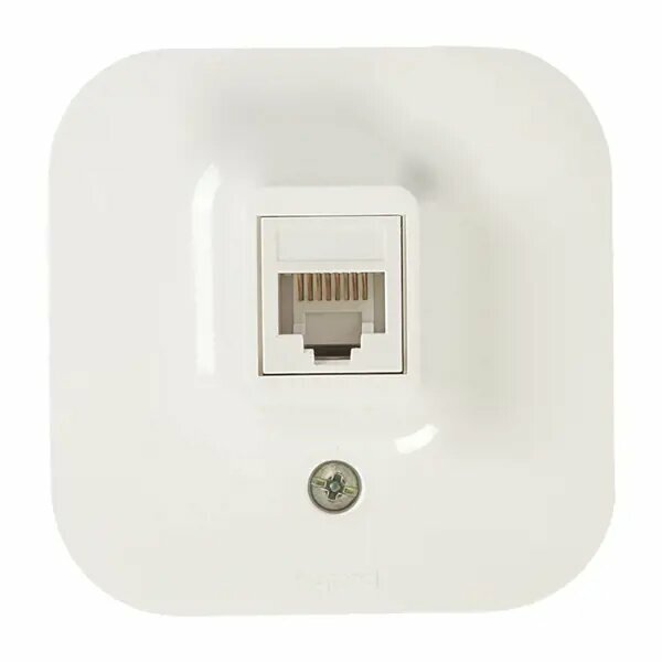 Розетка компьютерная накладная Legrand Quteo RJ45 UTP cat 5 цвет белый