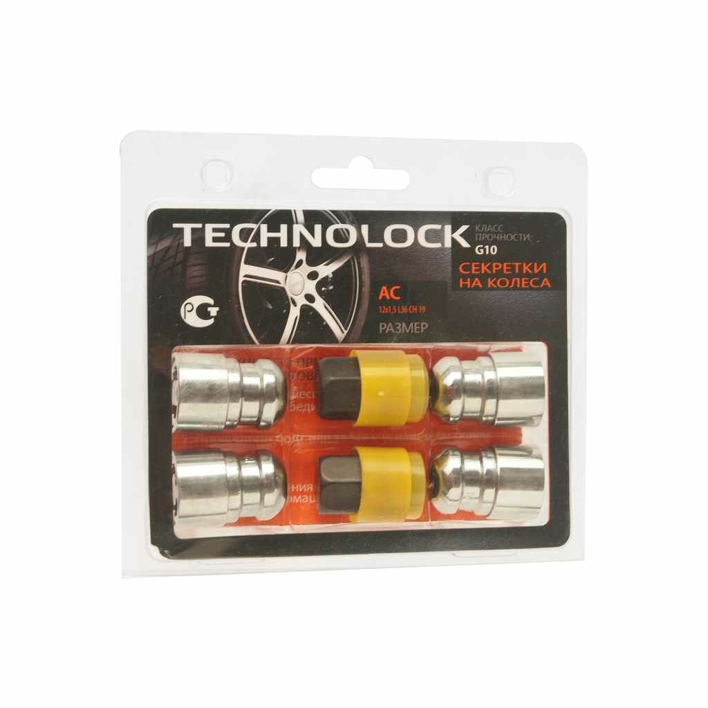 Гайка колеса М12х1.5х36 секретки сфера закрытая комплект 4шт. 2 головки 19мм, TL-AC, TECHNOLOCK