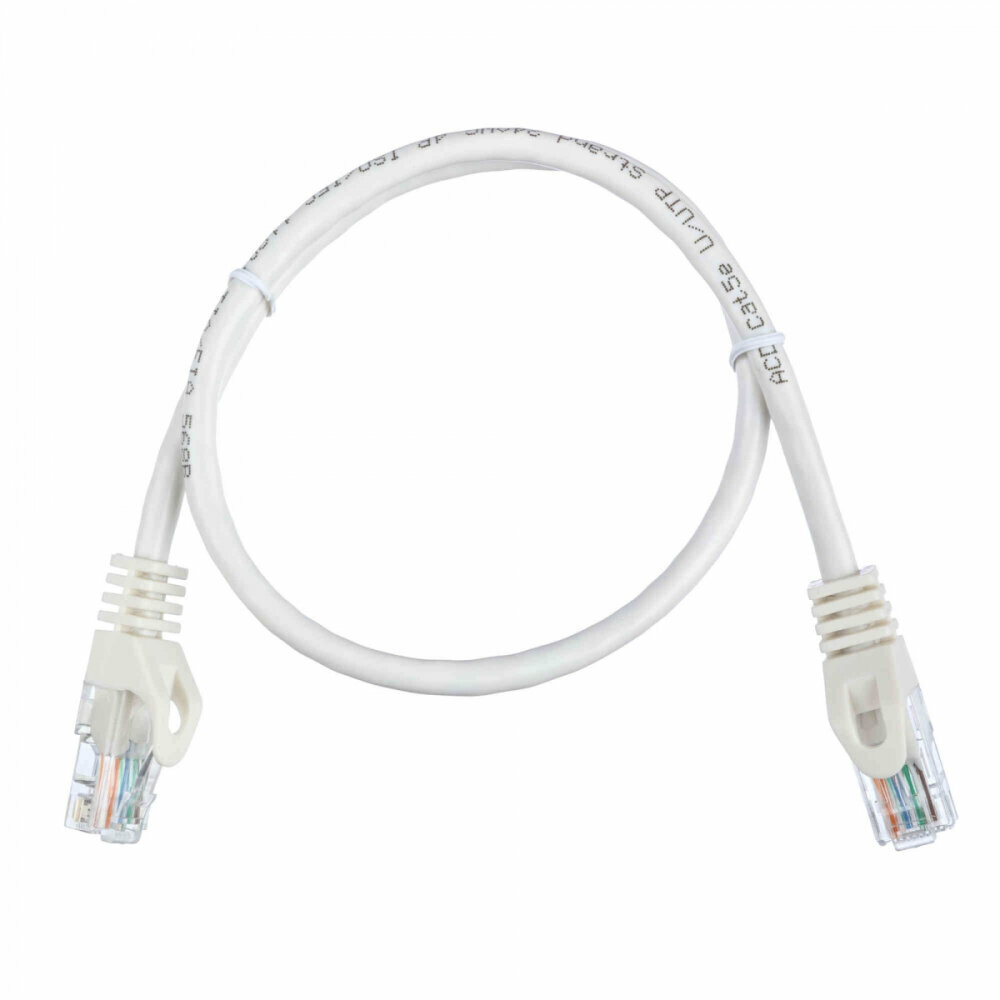 Патч-корд ACD-LPU5C-5DW Cat5e UTP 24AWG 4Pair, 7/0.18мм CU Белый, 0.5м