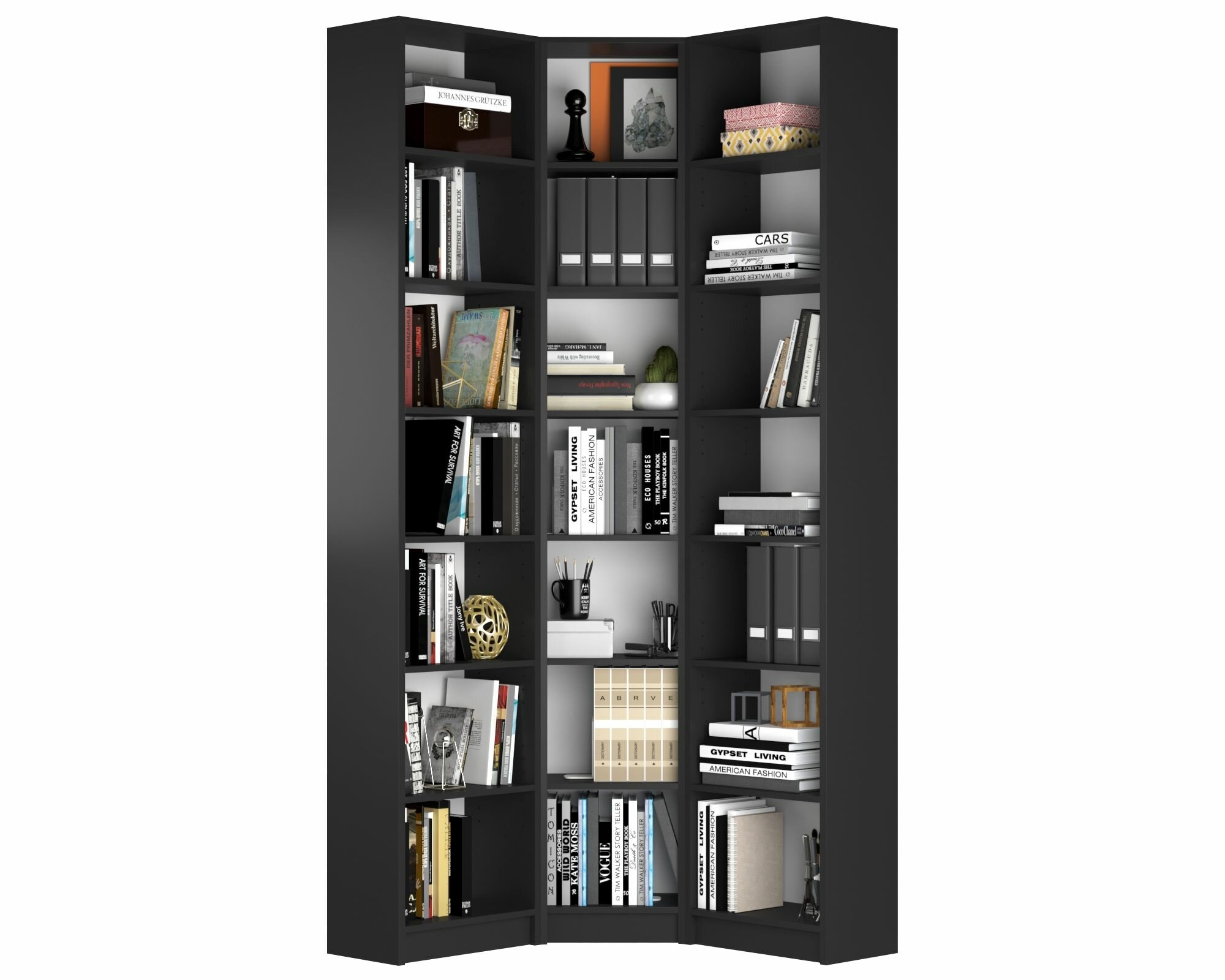 Стеллаж для книг "Билли 15" 95/95х237х28, черный