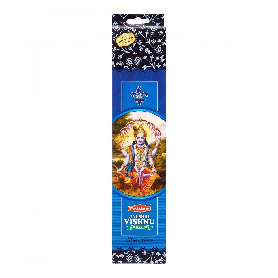 JAI SHRI VISHNU Incense Sticks, Tridev (джей ШРИ вишну благовония, Тридев), 20 г.