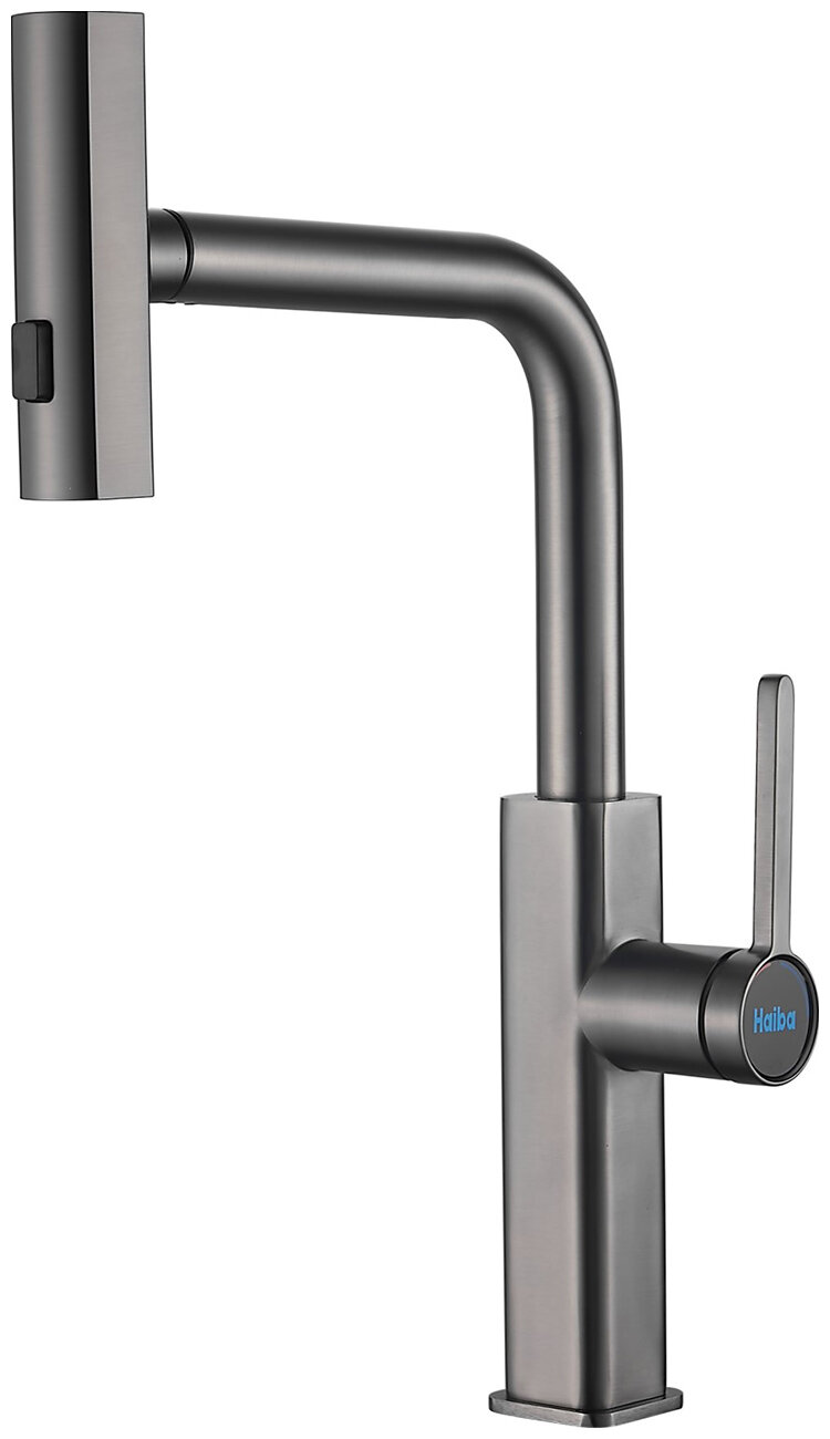 Смеситель для кухни Haiba HB824-3/оружейная сталь (HB73824-3)