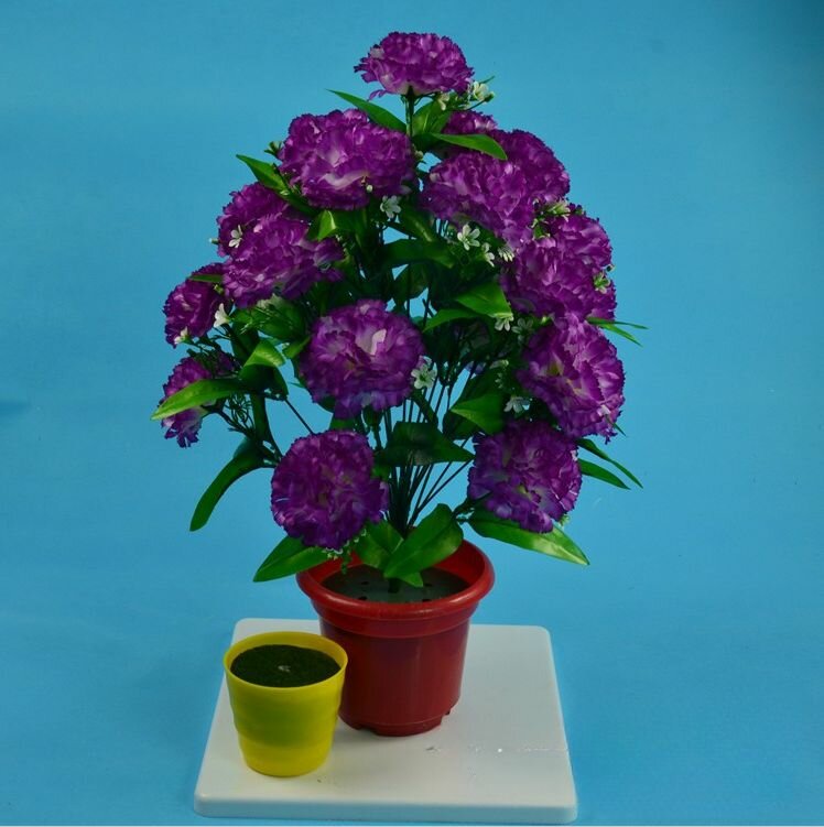 Искусственные цветы"Гвоздика" Фиолетовая