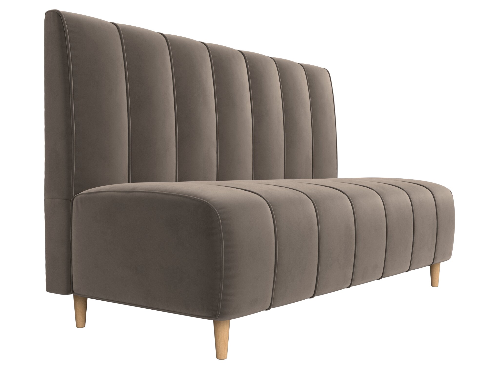 Диван кухонный прямой Ральф, велюр, механизм нераскладной, коричневый, 152x61x100см. Хит Диванов