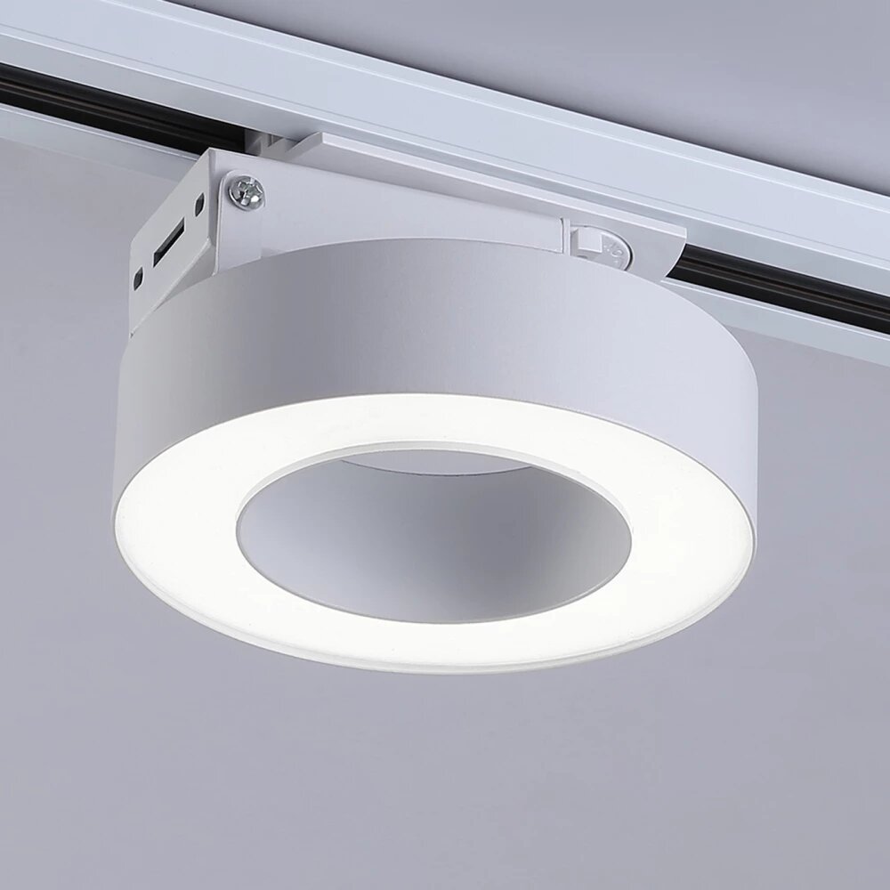 Трековый однофазный светодиодный светильник GL6866 WH белый LED 15W 4200K D115*80
