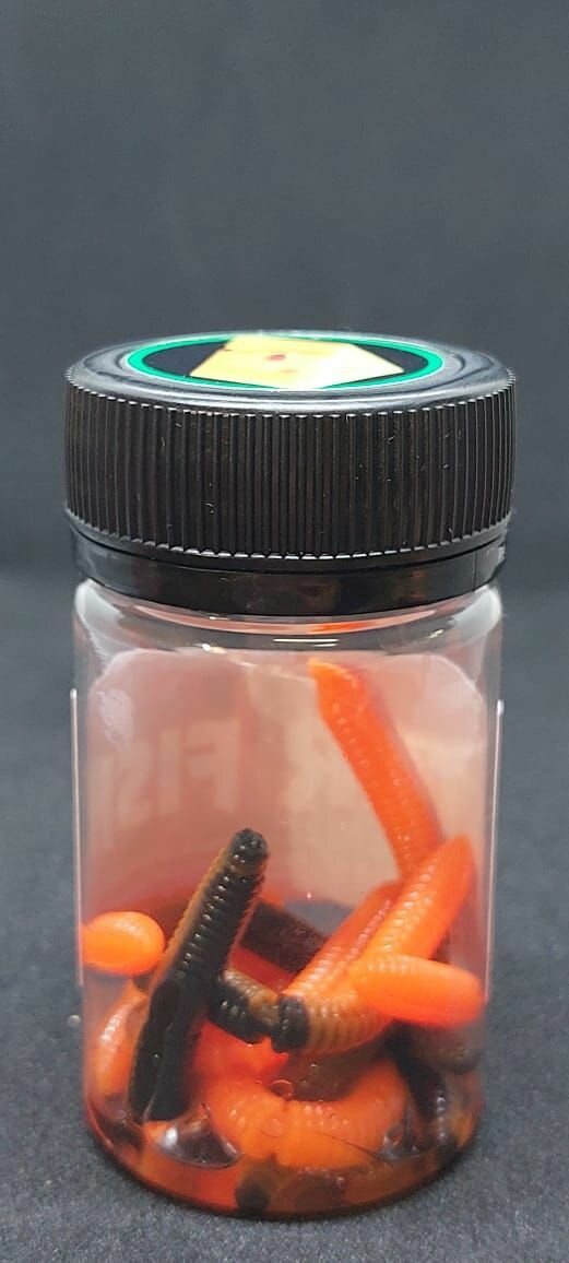 Форелевая приманка Либра, цвет Черный-оранжевый , 65 мм, 8 шт в банке