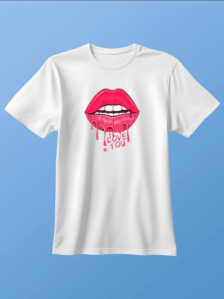 Футболка губы I love you