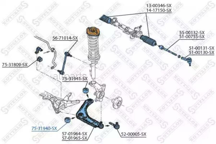 STELLOX 7531940SX сайлентблок рычага пер!\ Ford Escort/Fiesta 89-99