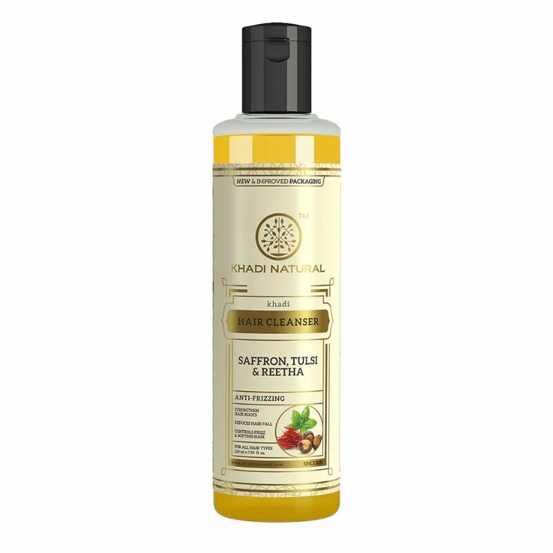 Шампунь против перхоти с Шафраном, Тулси и Ритхой Кхади Натурал / Hair Cleanser Saffron, Tulsi & Reetha Khadi Natural, 210 мл.
