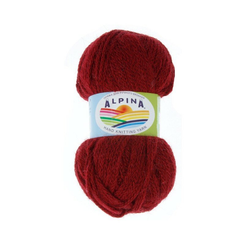 Пряжа ALPINA "ALPACA TRENZA" 90% альпака, 10% полиамид 50 г 150 м №09 бордовый