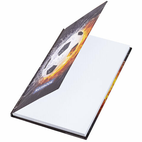 Блокнот А5 (134х206 мм), 80 л, твёрдый, клетка, BRAUBERG KIDS, "Футбол", 114419