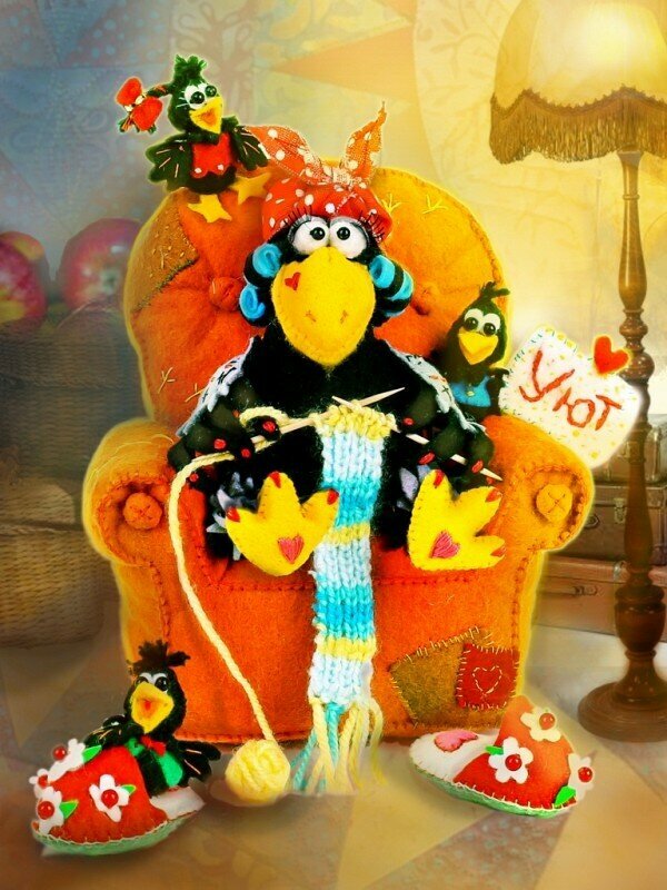 Набор для шитья Перловка #ПЛДК-1467 Ворона-Уютница, 17 см