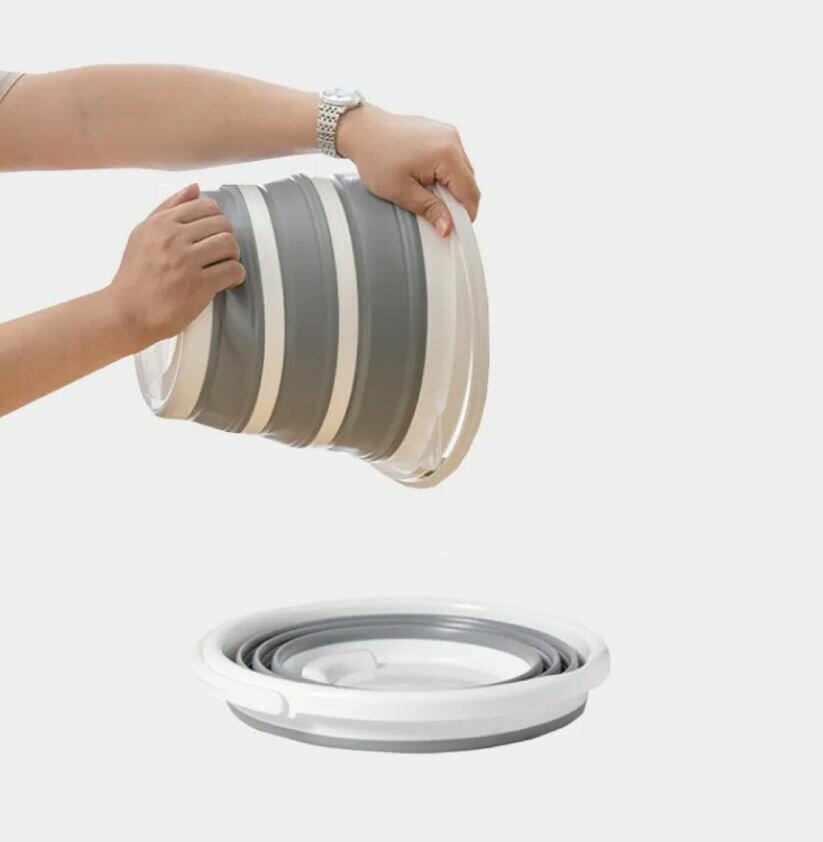 Складное ведро с крышкой 15л