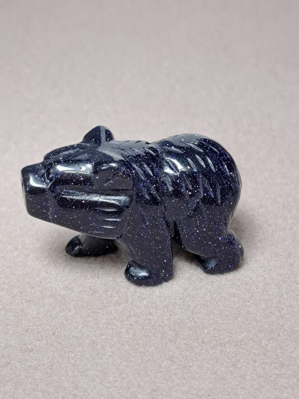 Статуэтка оберег и талисман эксклюзивный Медведь из камня Авантюрин