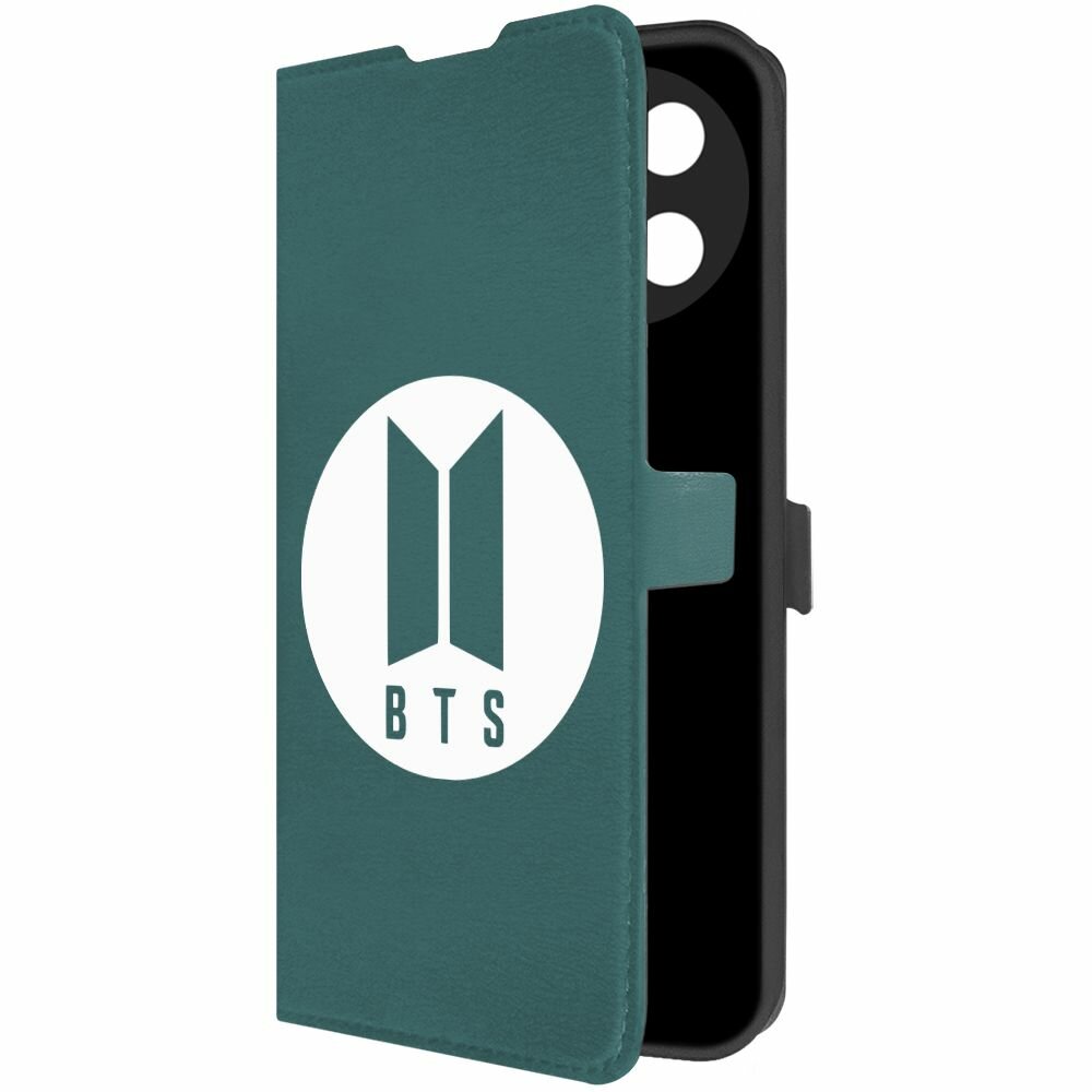 Чехол-книжка Krutoff Eco Book для Realme 11 4G BTS (БТС) (зелёный опал)