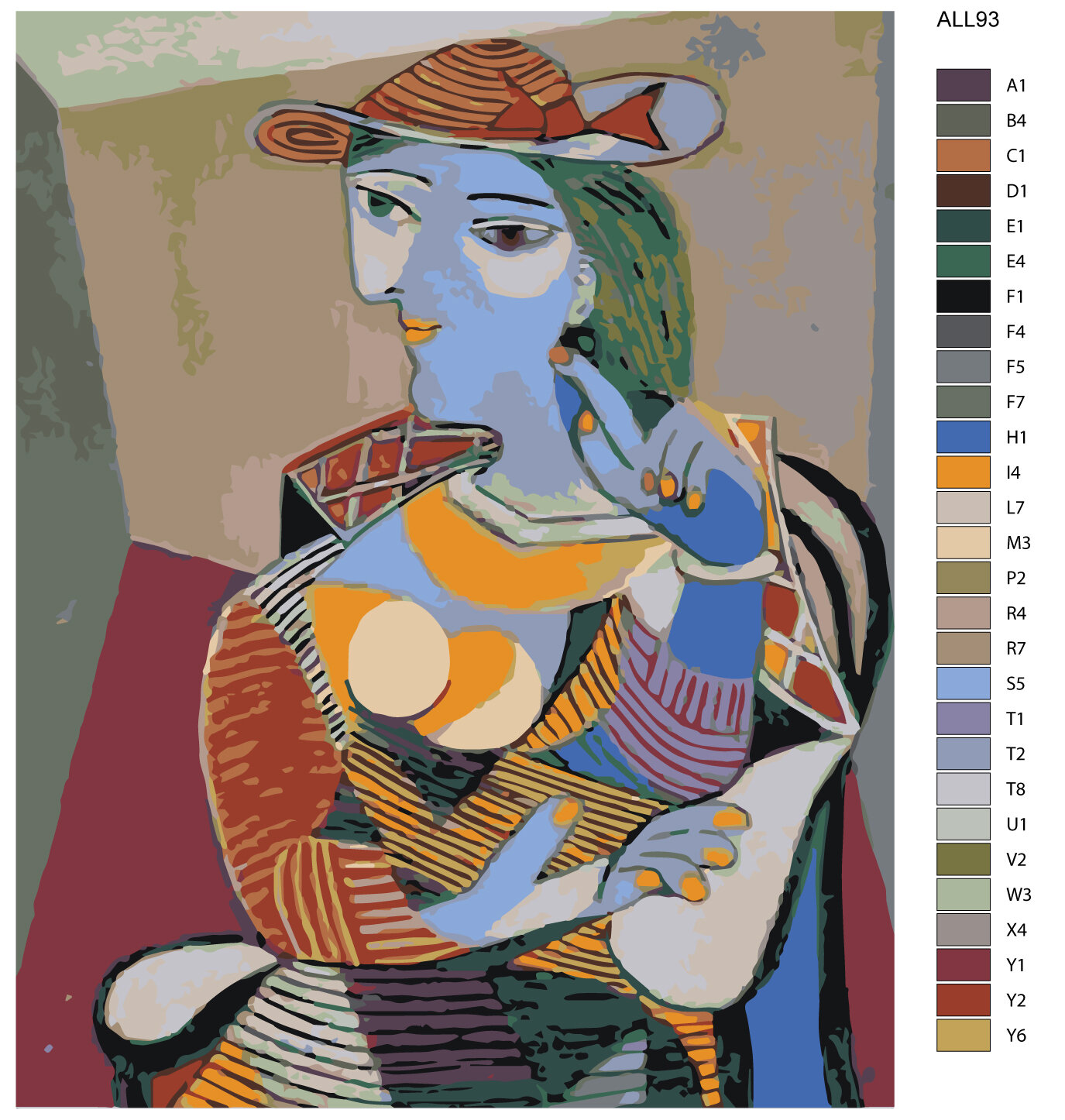 Картина по номерам "Сидящая женщина. Мария Тереза Вальтер" Пабло Пикассо ALL93 40_50