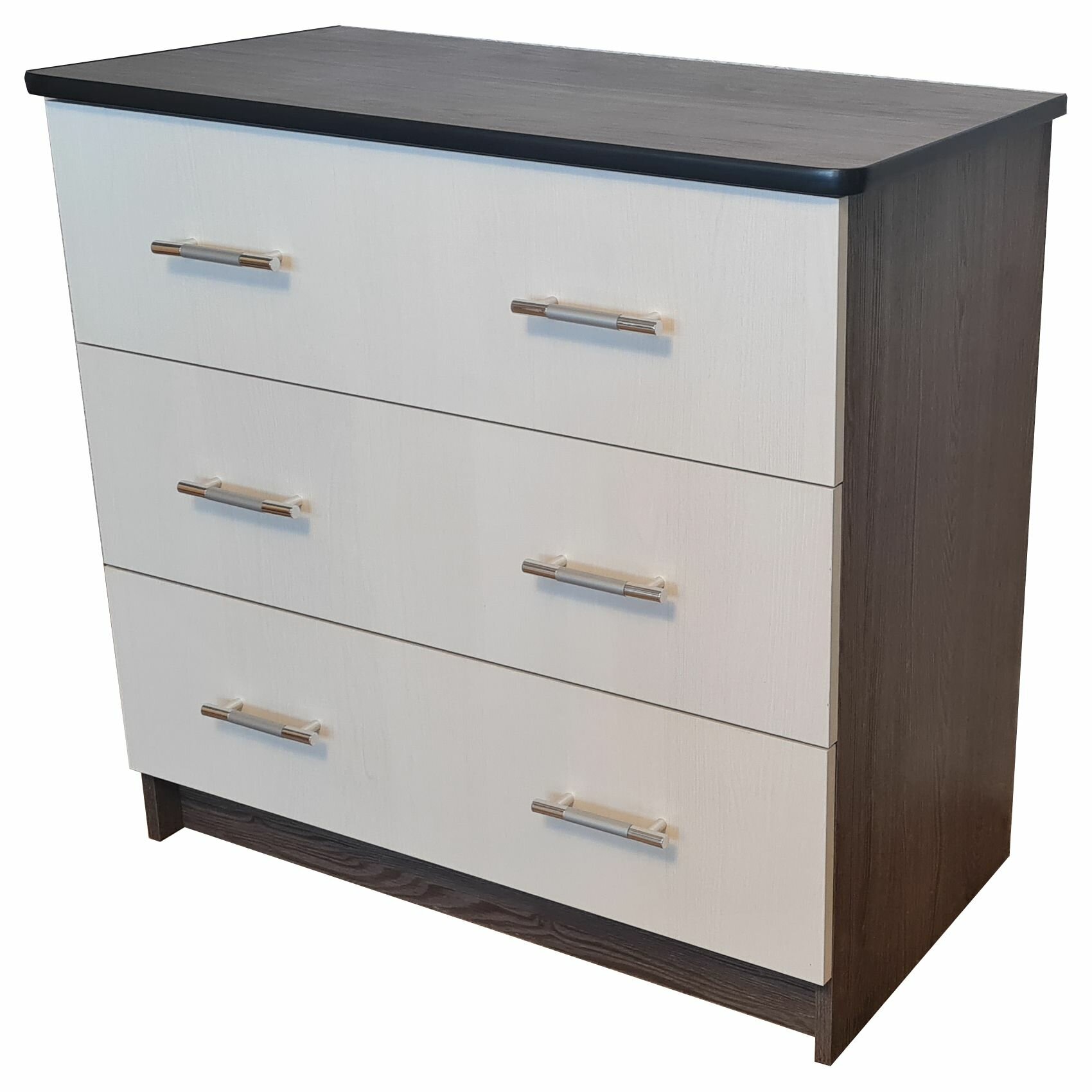 Комод с ручками, 3 ящ, 83х43х78 см, Фант-мебель, Анкор темный/Анкор светлый