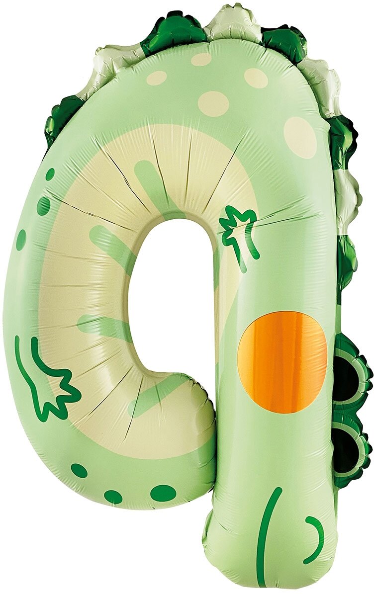 Шар (40'/102 см) Цифра, 4 Зверята, Крокодил, 1 шт. в уп.