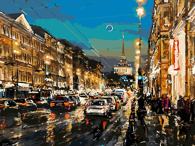 Картина по номерам Дикая Вишня "Невский", холст на подрамнике, 30x40 см, 1142-AS