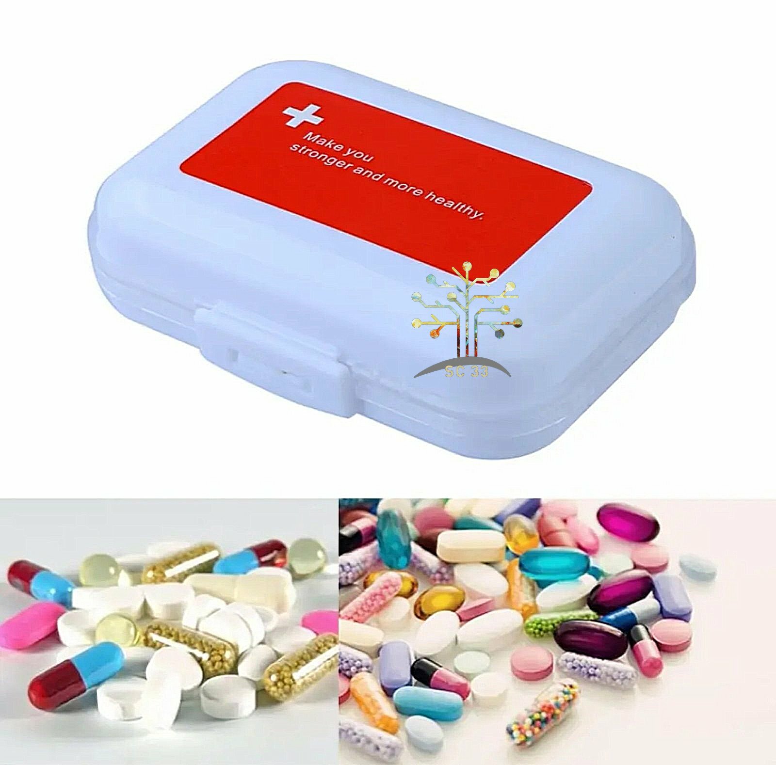 Таблетница контейнер на 7 дней /разделитель на 8 ячеек/габариты 10.5смХ7,5смХ3,5см