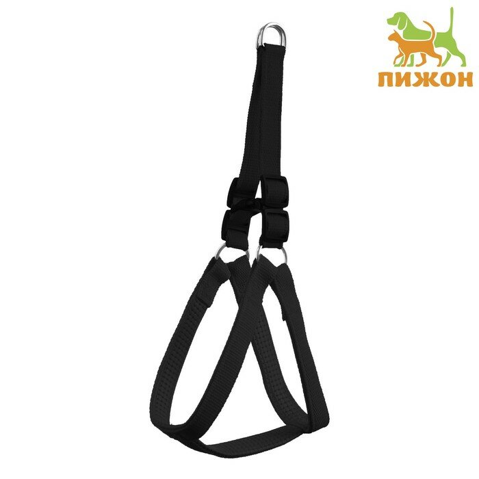 Шлейка "Комфорт" комбинированная, 2 см, ОШ 38-55 см, ОГ 40-60 см, чёрная, 7673174