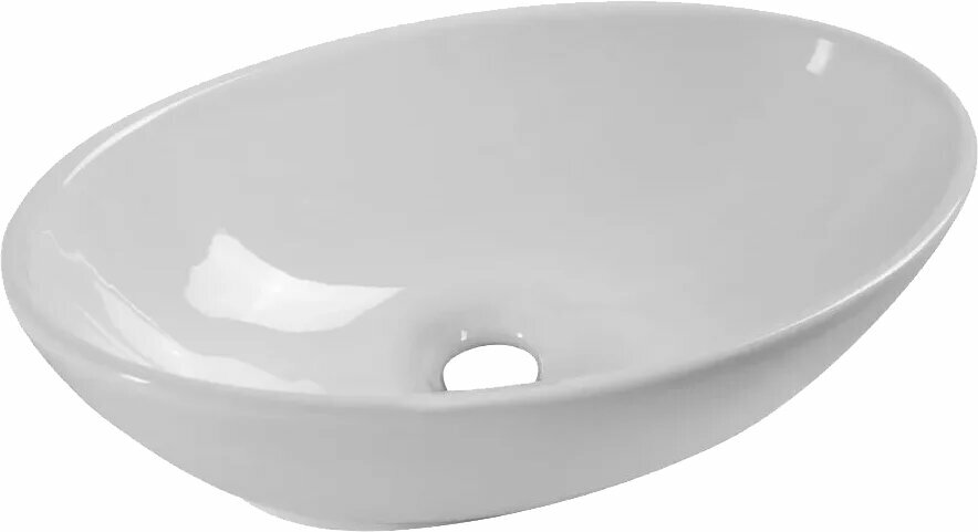 Накладная раковина BelBagno BB1147 52 фаянсовая, без отверстия под смеситель, раковина для ванной, 52 см, овальная, белая