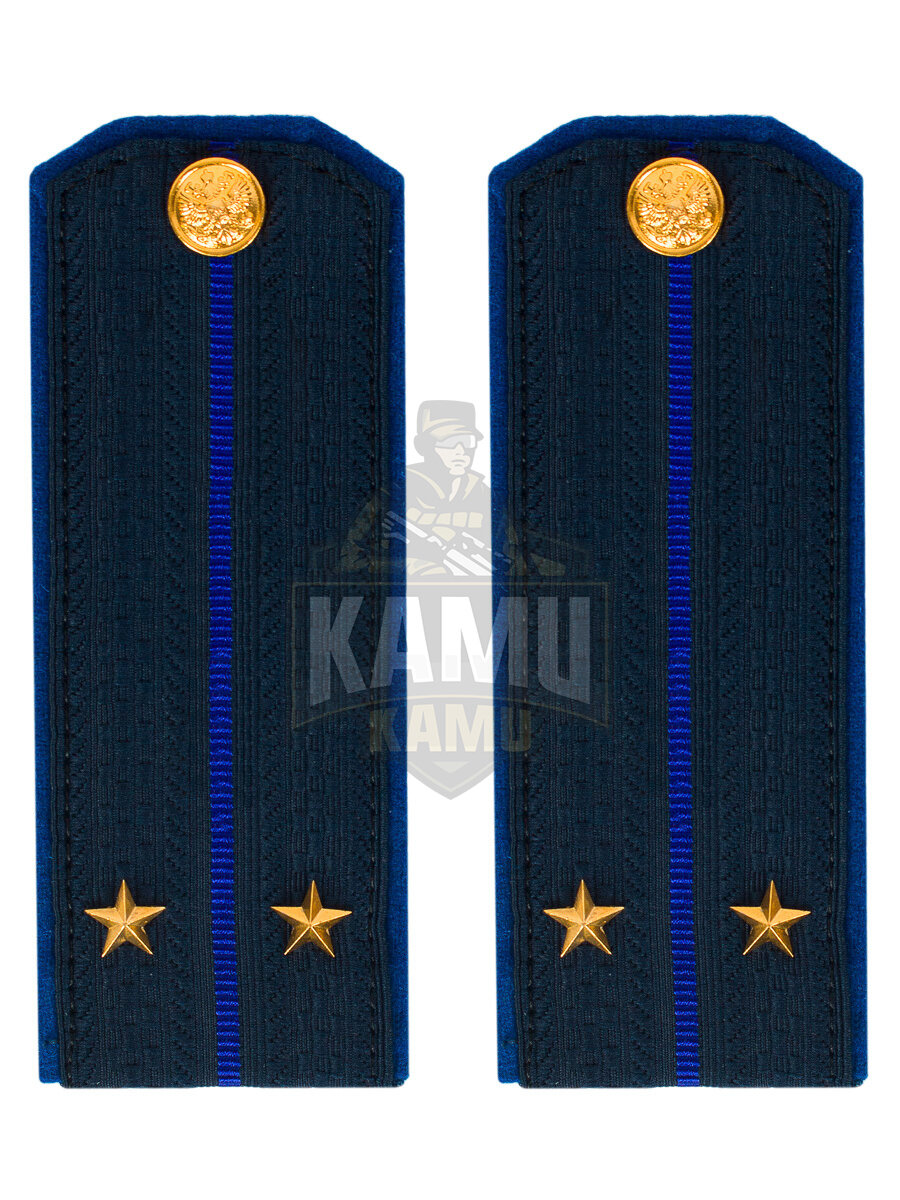 Погоны Фсб на китель цвет синий картон, звание Лейтенант 14х5,5см
