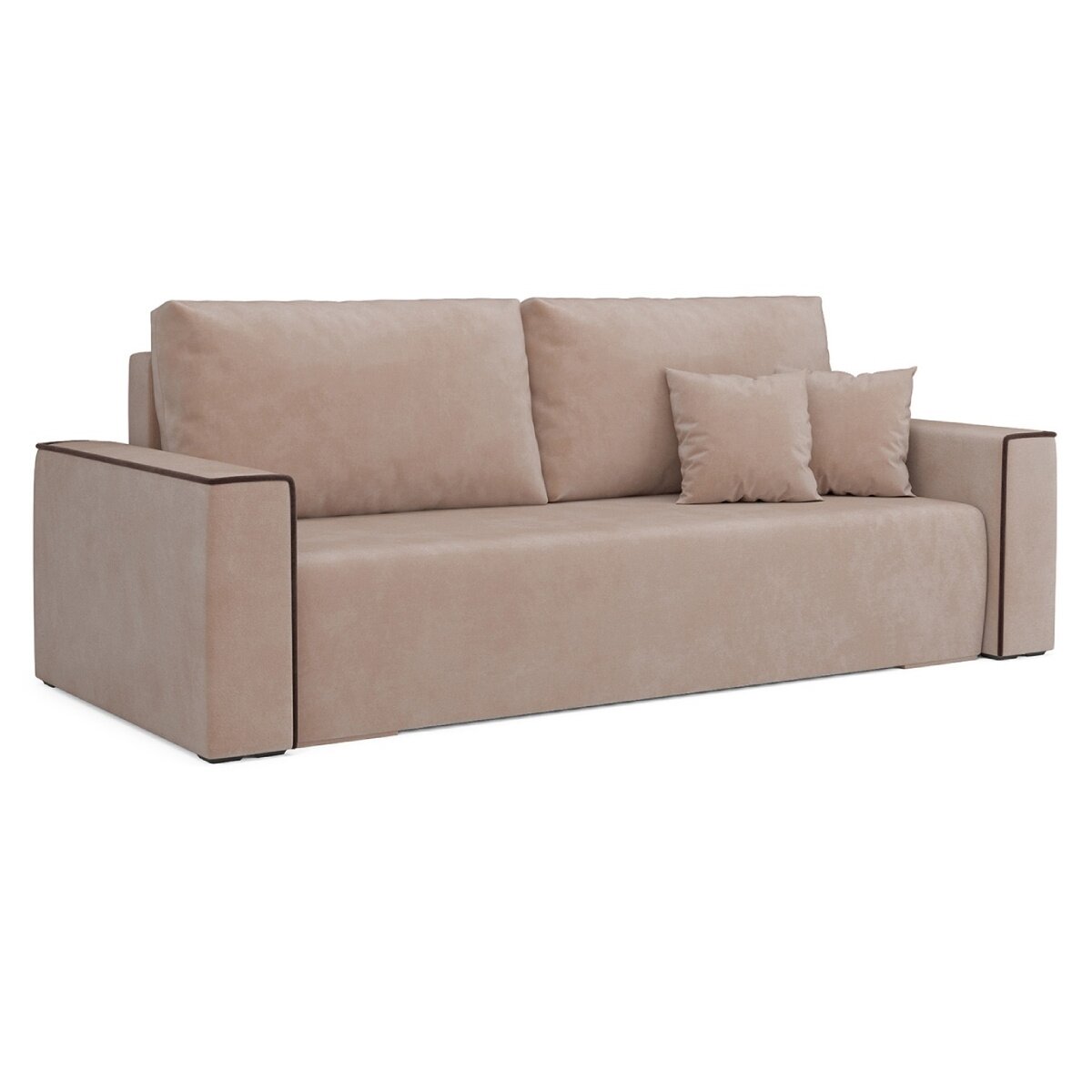 Диван Сток Диванов Рио, бежевый микровелюр, механизм еврокнижка, с ящиком для хранения