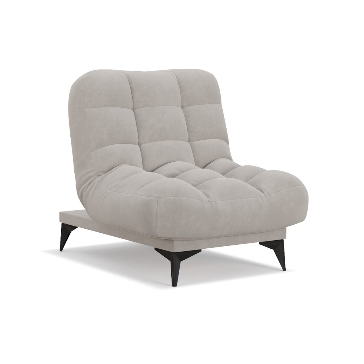 Кресло Сток Диванов Валенсия Milk бело-серый, механизм клик-кляк, на ножках